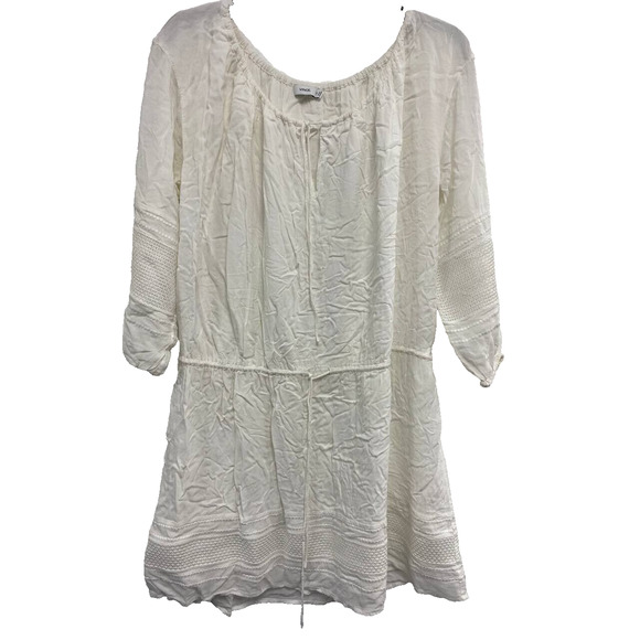 Vince | Dresses | Vince Women White Lined Balloon Sleeve Mini Dress Size Xs A00469 | Poshmark